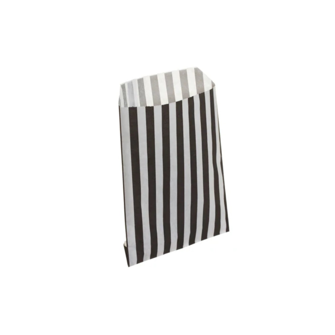 Black Candy Stripe Counter Bags 13x18cm | Big Brown Carrier Bag