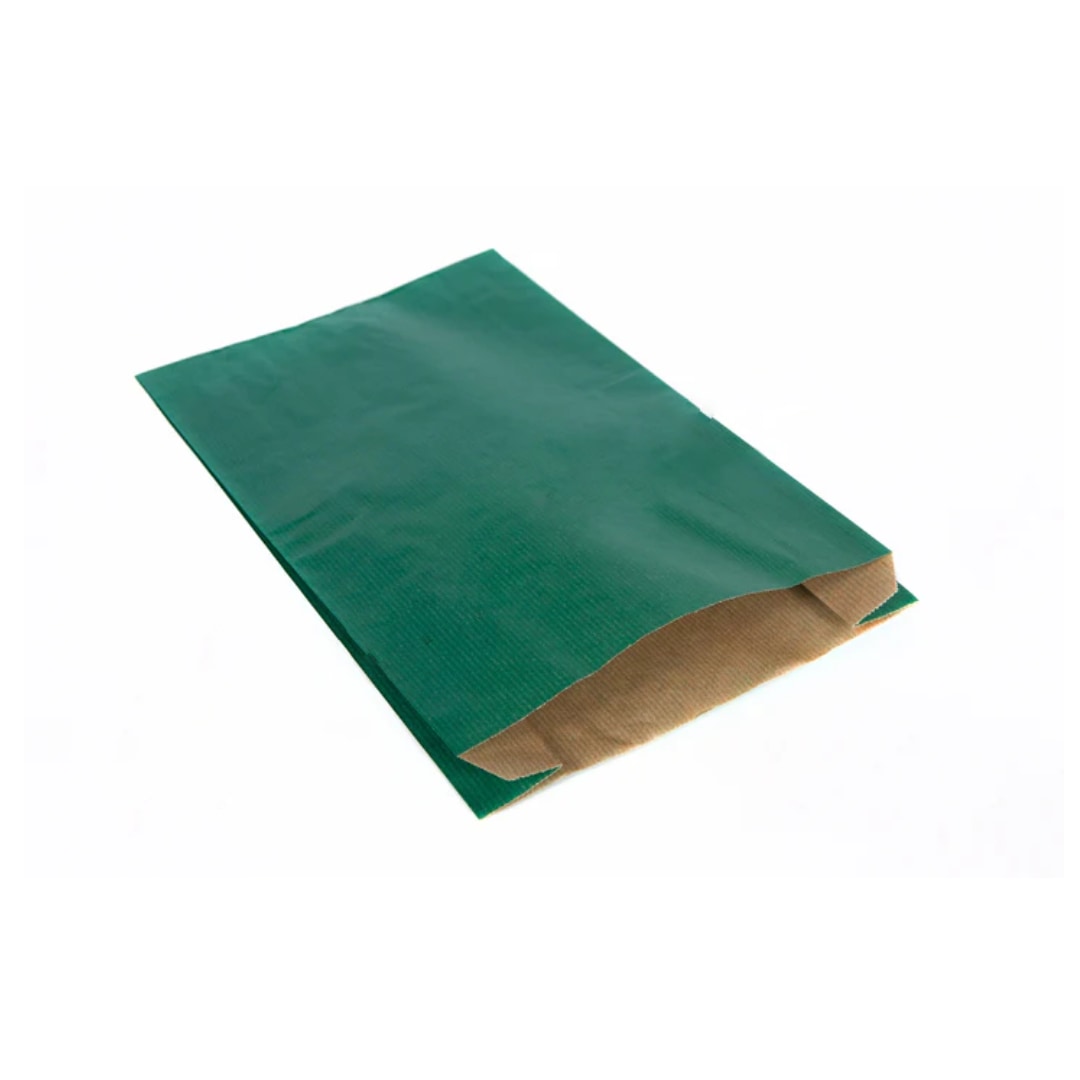 Large Green Counter Bags 100 pack | Big Brown Carrier Bag