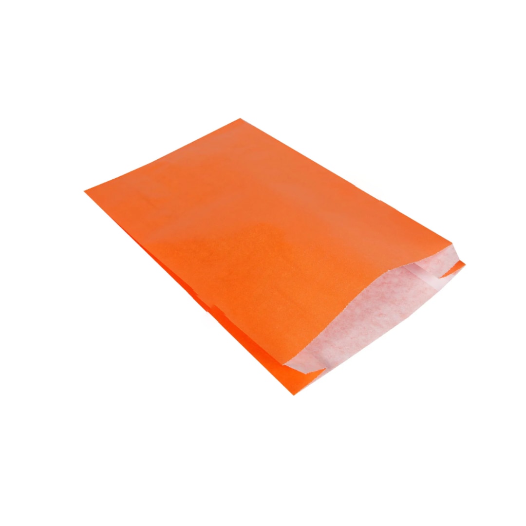 Large Orange Counter Bags 100 pack | Big Brown Carrier Bag