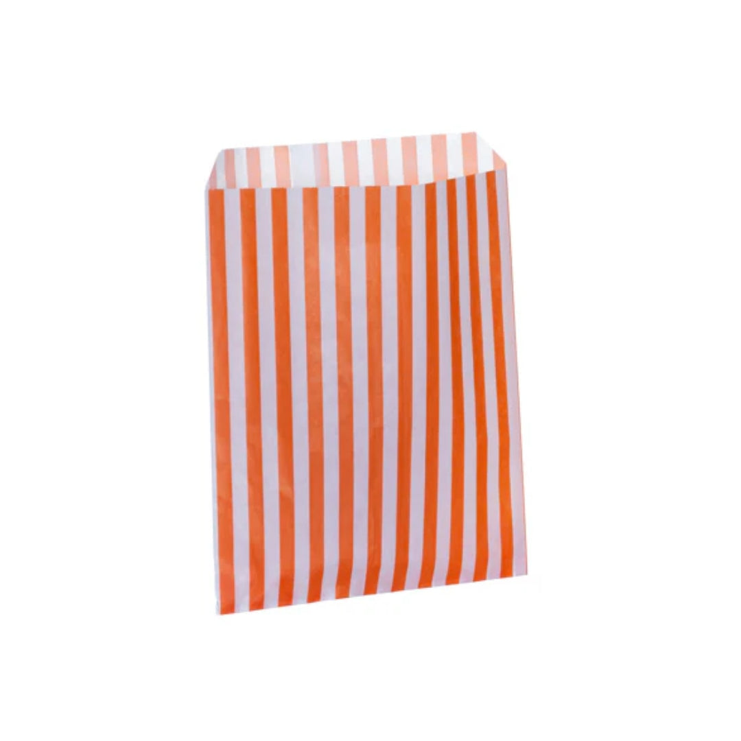 Orange Candy Stripe Counter Bags 18x23cm | Big Brown Carrier Bag