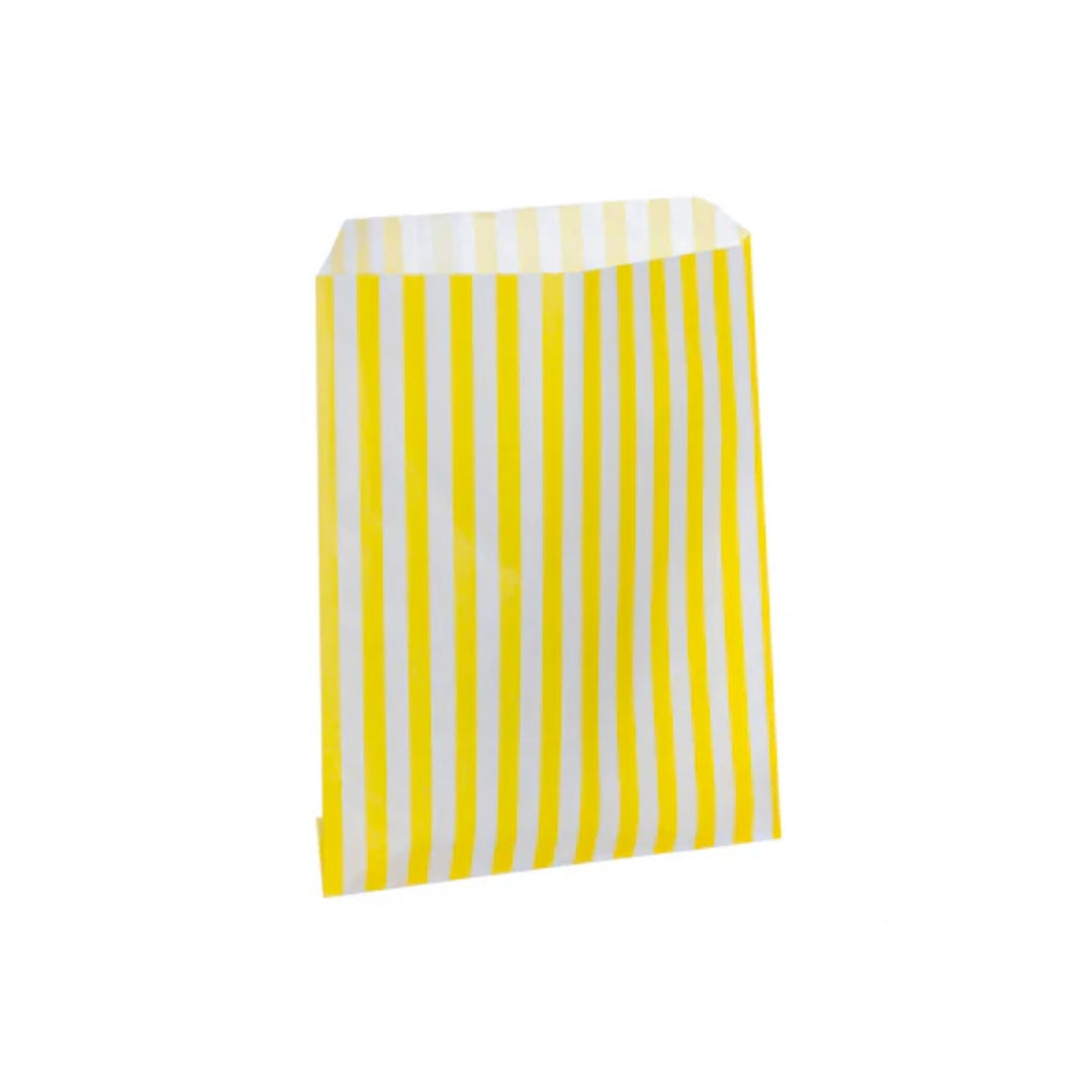 Yellow Candy Stripe Counter Bags 18x23cm | Big Brown Carrier Bag