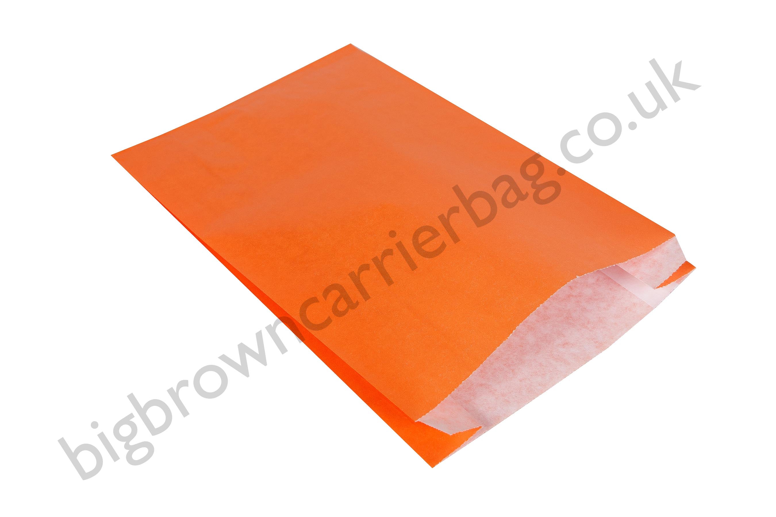 Large Orange Counter Bags 100 pack | Big Brown Carrier Bag