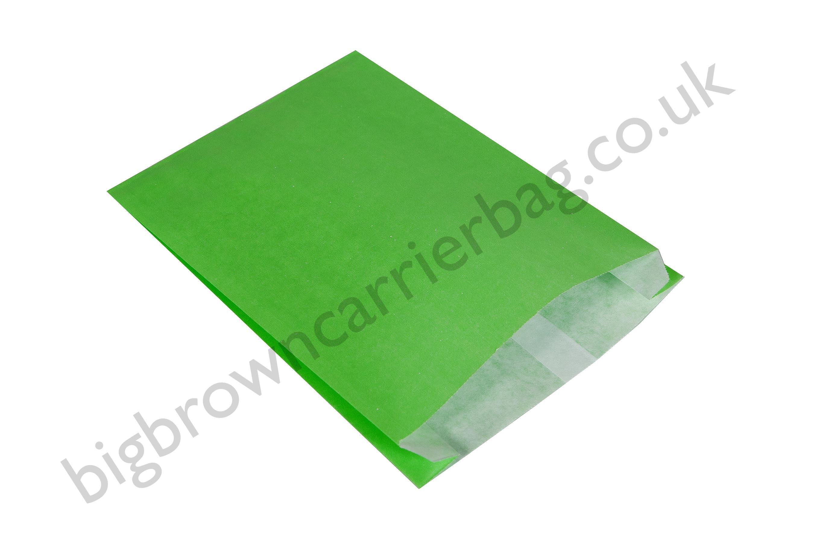 Large Lime Green Counter Bags 100 pack | Big Brown Carrier Bag